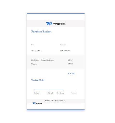 Bootstrap 4 ecommerce product order details with tracking Example