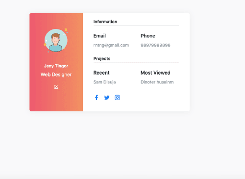 Bootstrap 4 profile card Example