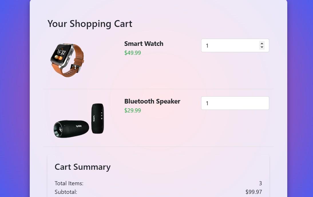 Bootstrap 4 Ecommerce shopping cart Example