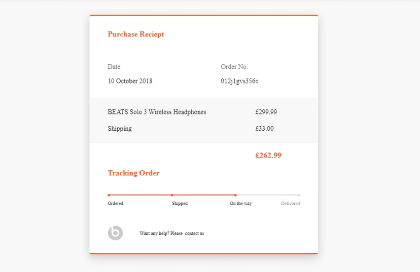 Bootstrap 4 order tracking details with progress bar Example