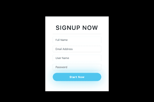 Bootstrap 5 signup form with input groups Example