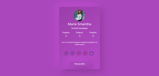Pure CSS user profile with transition effect using dark/light mode Example