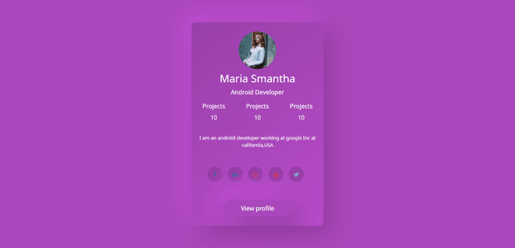 Bootstrap 4 Profile overview template Example