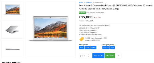 Bootstrap 4 product detail window template Example