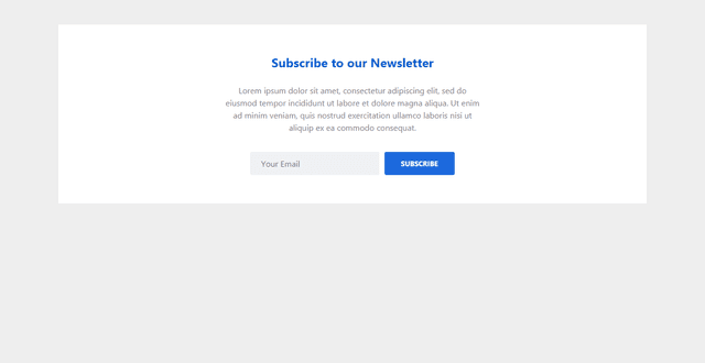 Bootstrap 4 Simple subscribe to our newsletter form Example