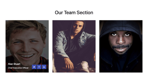 Bootstrap 4 Team Members Showcase Example
