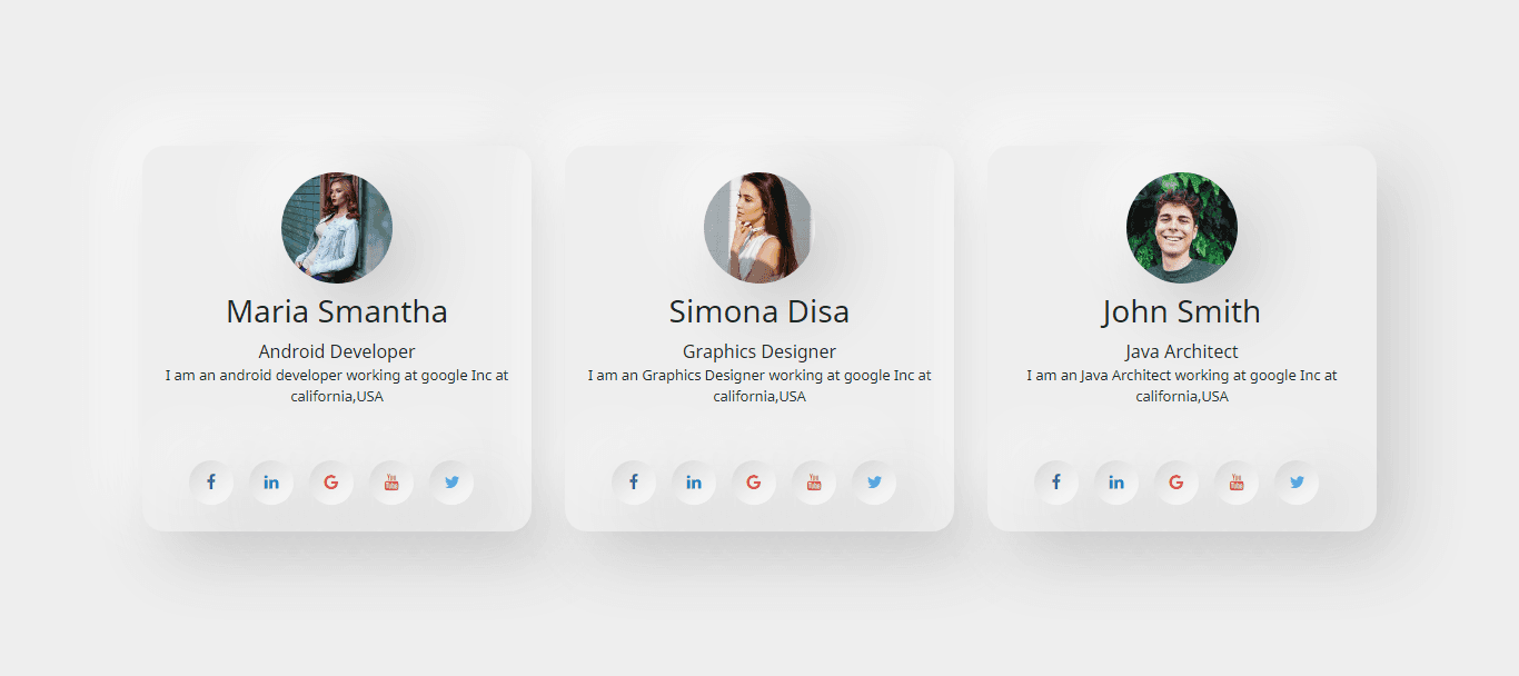 Pure CSS Neomorphic simple shadow design Example