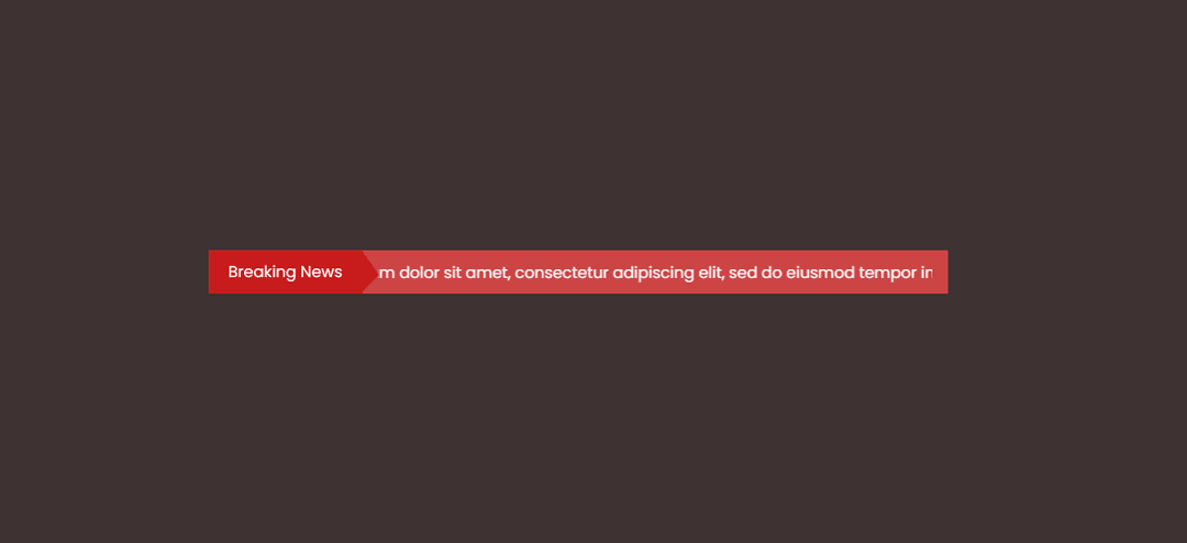 Bootstrap 4 Scrolling Breaking News Ticker Example